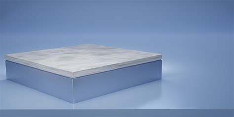 스튜디오 배경에 흰색 대리석 연단이 있는 파란색 파란색 배경에 제품을 보여주기 위한 빈 디스플레이 또는 클린룸 복사 공간 큐브