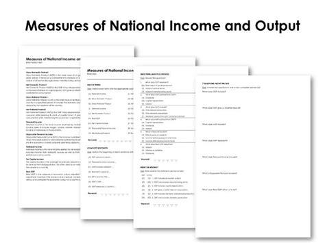 Measures Of National Income And Output Teaching Resources