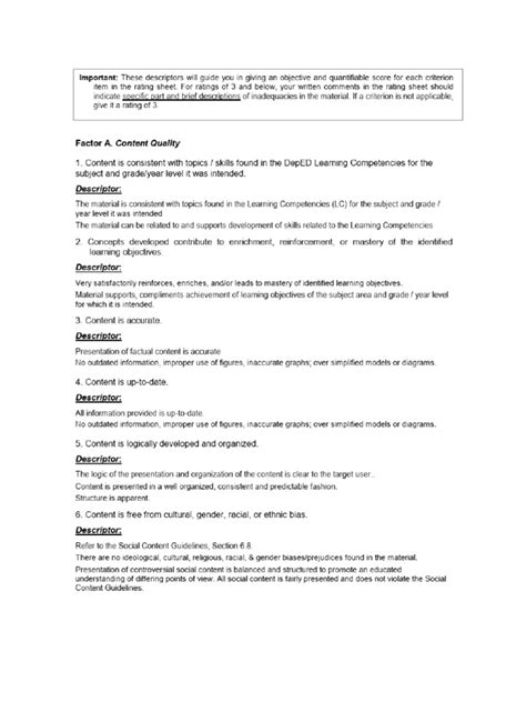 Descriptor Of Evaluating Non Print Material Deped Format Pdf