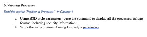 Solved 6 Viewing Processes Read The Section Peeking At