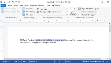 User Management Features In Tx Text Control