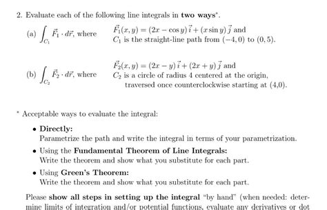 Solved Evaluate Each Of The Following Line Integrals In Chegg