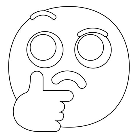 Раскраска Думающий смайлик распечатать раскраски для детей
