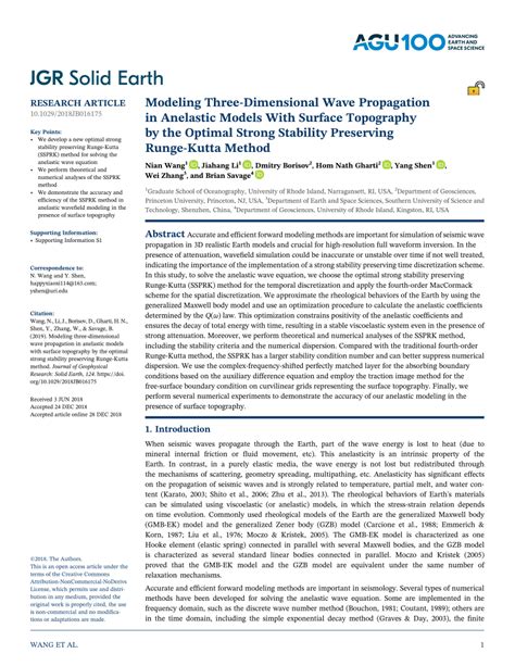 Pdf Modeling Three Dimensional Wave Propagation In Anelastic Models With Surface Topography By