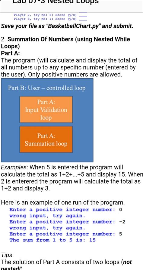 Solved 2 Summation Of Numbers Using Nested While Loops