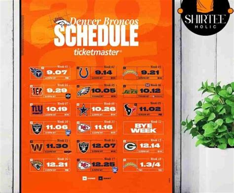 Denver Broncos Schedule 2025 2026 Printable Download And Print Free Educational Worksheets