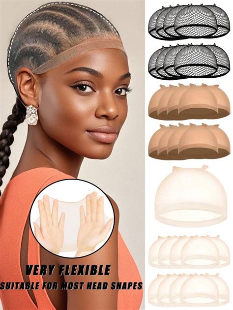 30pcs Pieces Light Brown Stocking Wig Caps Stretchy Nylon Hd Wig Caps For Women Wholesale Mesh