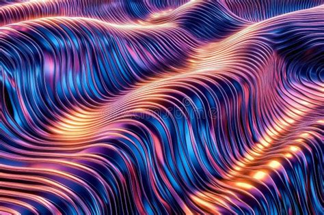 Abstract Wavy Patterns In Vibrant Color Gradients Create A Visually Striking Effect Stock Image