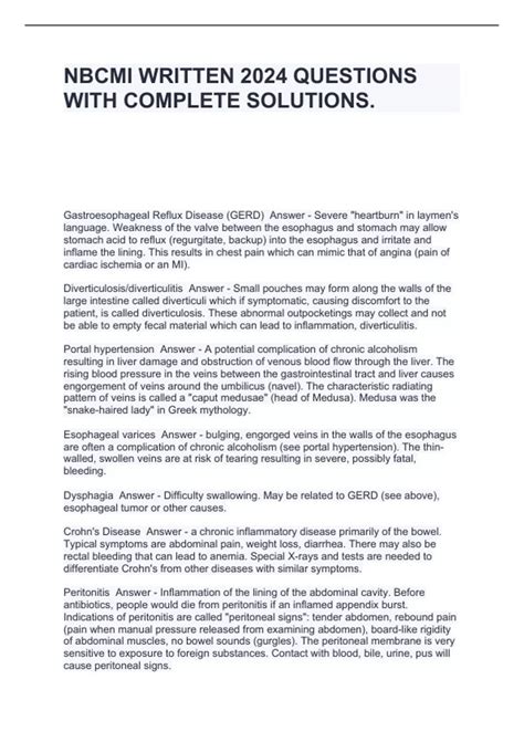 Nbcmi Written 2024 Questions With Complete Solutions Nbcmi Stuvia Us