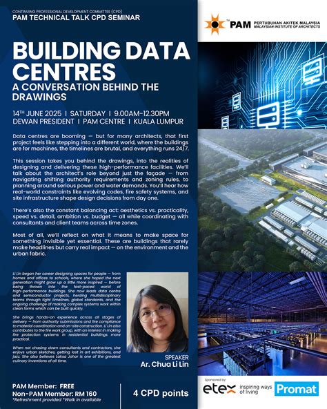 Pam Technical Talk Cpd Seminar Building Data Centres 14th June 2025 Pertubuhan Akitek
