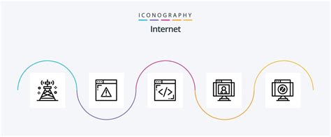 Internet Line 5 Icon Pack Including Cross Video Web Page Technology Call 19723300 Vector Art