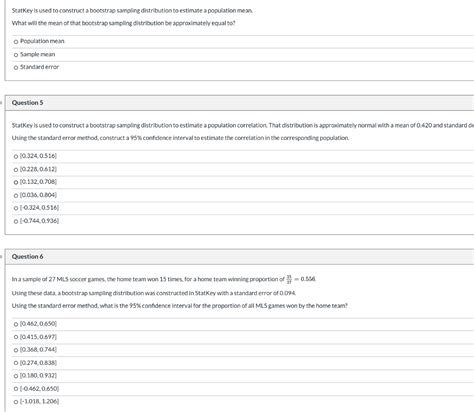 Statkey Is Used To Construct A Bootstrap Sampling