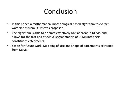 Ppt Extraction Of Watersheds From Digital Elevation Models Mathematical Morphological