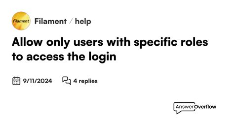 Allow Only Users With Specific Roles To Access The Login Filament