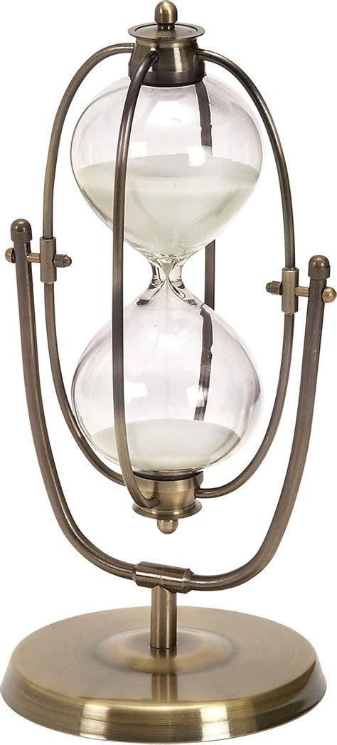 Deco 79 Glass Timer With Rotating Stand 13 X 6 X 6