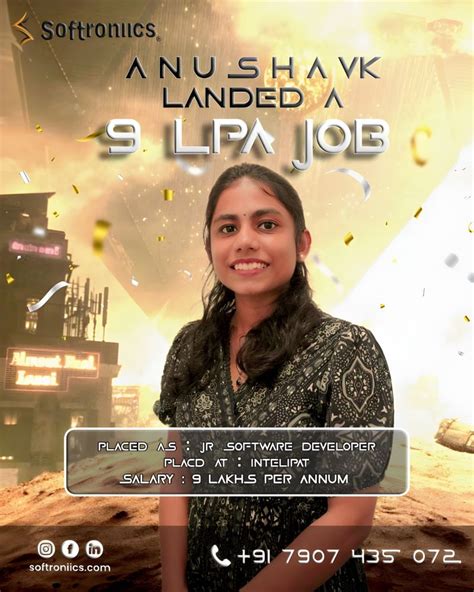 Softroniics On Linkedin Placement Successstory Proudmoment