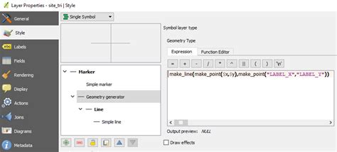 Labeling Aligning Labels With Line Connecting Feature To Its Label In QGIS Geographic