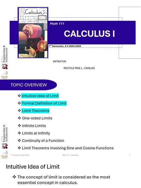Calculus 1 Lecture 3 Limits And Continuity Pdf Limit Mathematics Calculus