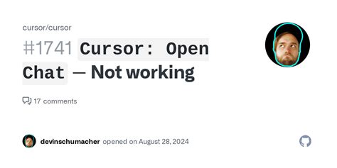 `cursor Open Chat` Not Working · Issue 1741 · Cursorcursor · Github