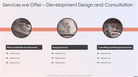 Playbook For Developers Services We Offer Development Design And Consultation Presentation