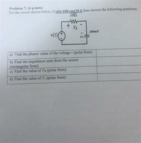 solved problem 7 4 points for the circuit shown below if