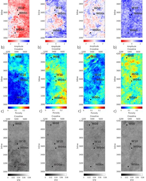 The Time Maps Of A Seismic Amplitudes B The Mean Porosity Models Download Scientific