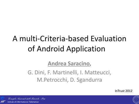 Ppt A Multi Criteria Based Evaluation Of Android Application Powerpoint Presentation Id
