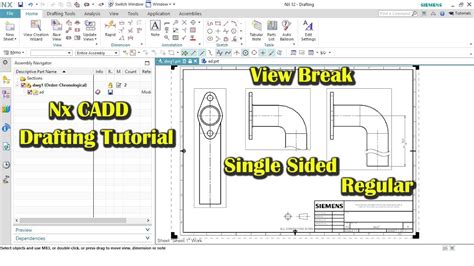 Nx Cad Drafting View Break Tutorial 06 Youtube