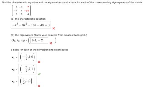 Solved The Characteristic Equation And The Eigenvalues And
