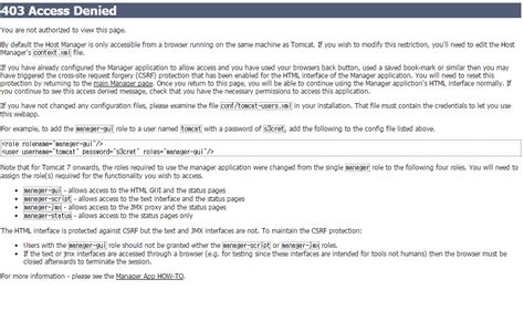 Linux Tomcat Manager Never Asking Me Idpassword Stack Overflow