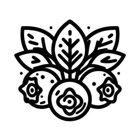 Simple Celan Line Art Illustration Of Blueberries Or Cranberries Premium Ai Generated Vector