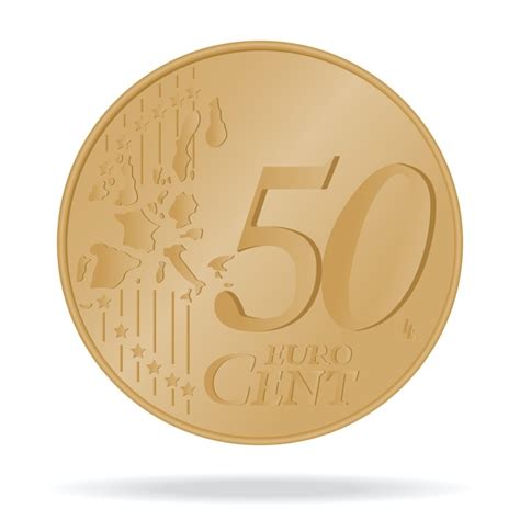 Premium Vector 50 Cents Coin Vector Image
