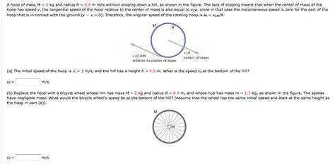 Solved A Hoop Of Mass M 2 Kg And Radius R