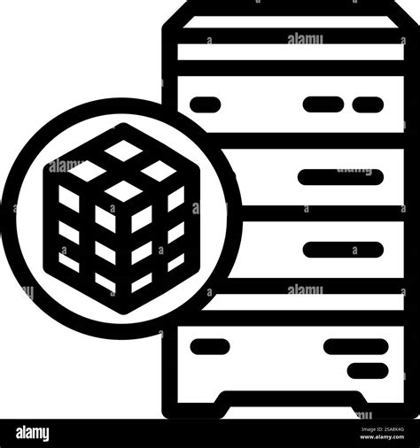 Data Clustering Database Line Icon Vector Data Clustering Database