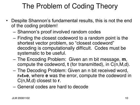 Ppt Cryptanalysis Lecture 10 Error Correcting Codes Powerpoint Presentation Id1157530