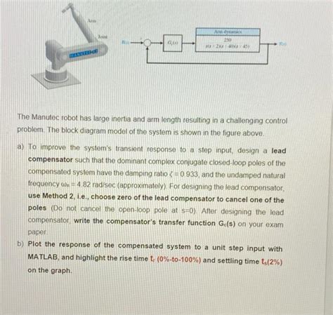 Solved The Manutec Robot Has Large Inertia And Arm Length