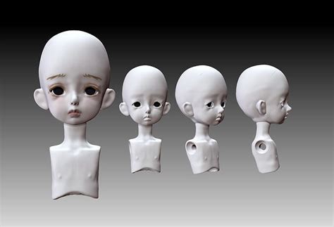 Bjd Head Ball Jointed Doll Stl 3d Model 3d Printable Cgtrader