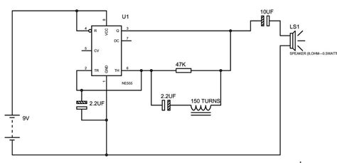 Metal Detector Circuit Using 555 Timer Ic Homemade Simple Metal Detector Circuit Diagram