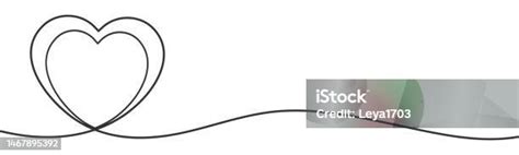 흰색 배경에 심장이 있는 낭만적인 템플릿입니다 한 줄 소셜 미디어를위한 디자인 웹 사이트 상단 벡터 그림입니다 0명에 대한 스톡 벡터 아트 및 기타 이미지 Istock