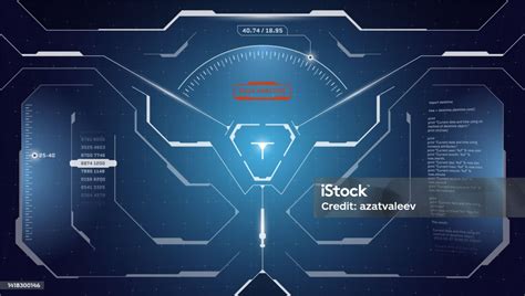 Vr Hud 디지털 미래 인터페이스 사이버 펑크 스크린 디자인 공상 과학 가상 현실 기술보기 헤드 업 디스플레이 Gui Ui