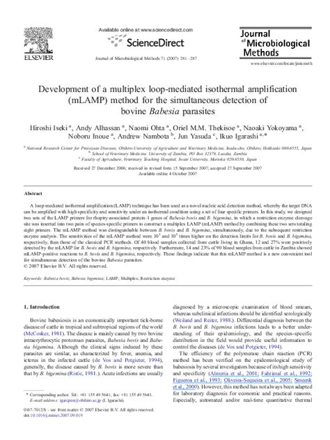 Pdf Development Of A Multiplex Loop Mediated Isothermal Amplification