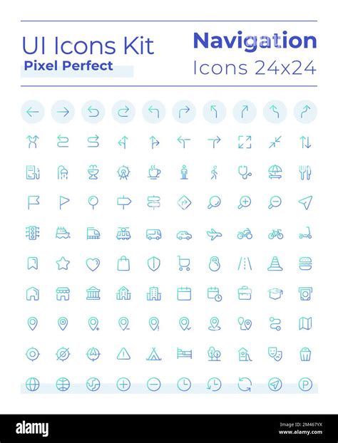 Tracking Real Time Location Pixel Perfect Gradient Linear Ui Icons Set Stock Vector Image And Art