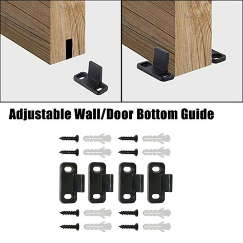4pcs Sliding Door Slides Rails Barn Door Floor Guide Stay Roller For