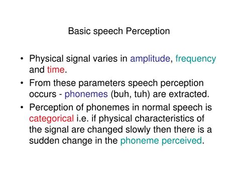 PPT Speech Perception PowerPoint Presentation Free Download ID 344265