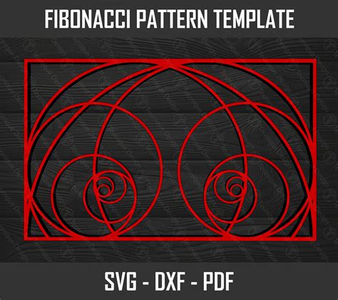 Fibonacci Sequence Vector Design Golden Ratio Pattern Laser Cut Dxf Wall Decor Design Svg