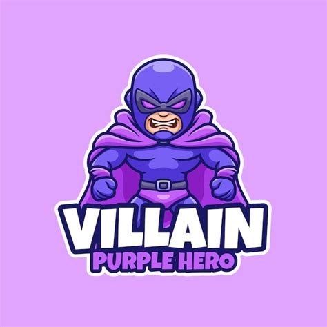 Premium Vector Villain Purple Hero Cartoon