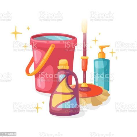 집 청소를 위한 걸 레와 양동이 템플릿 배너입니다 바닥 청소 제품 청소 서비스 레이아웃 벡터 가사 집안일에 대한 스톡 벡터 아트 및 기타 이미지 Istock