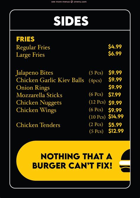 Menu At American Burger Bar Craigmore