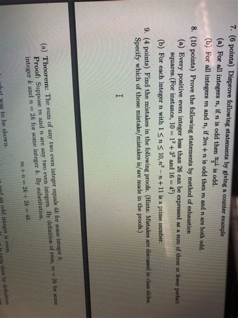 Solved Points Disprove Following Statements By Giving Chegg