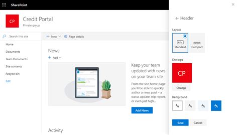 SharePoint Online Change Header Layout Site Logo Background Using PowerShell SharePoint Diary